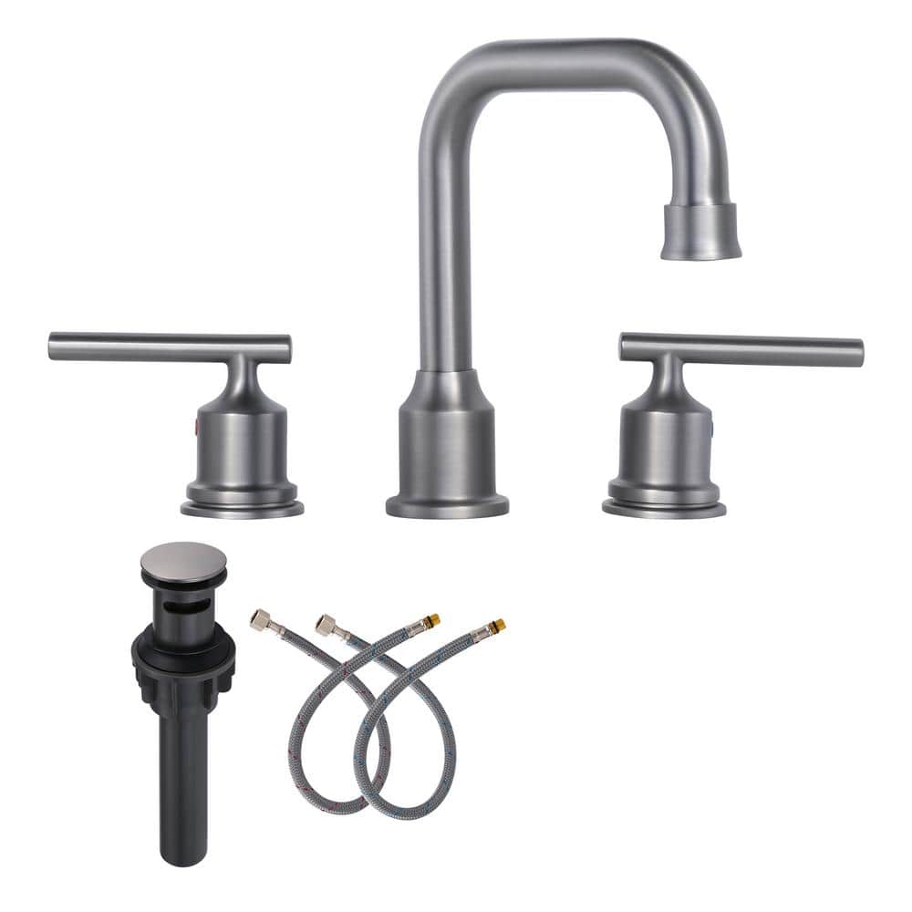 AVITAS 8 in. Widespread 3 Hole Lead-Free Double Handle Bathroom Faucet ...