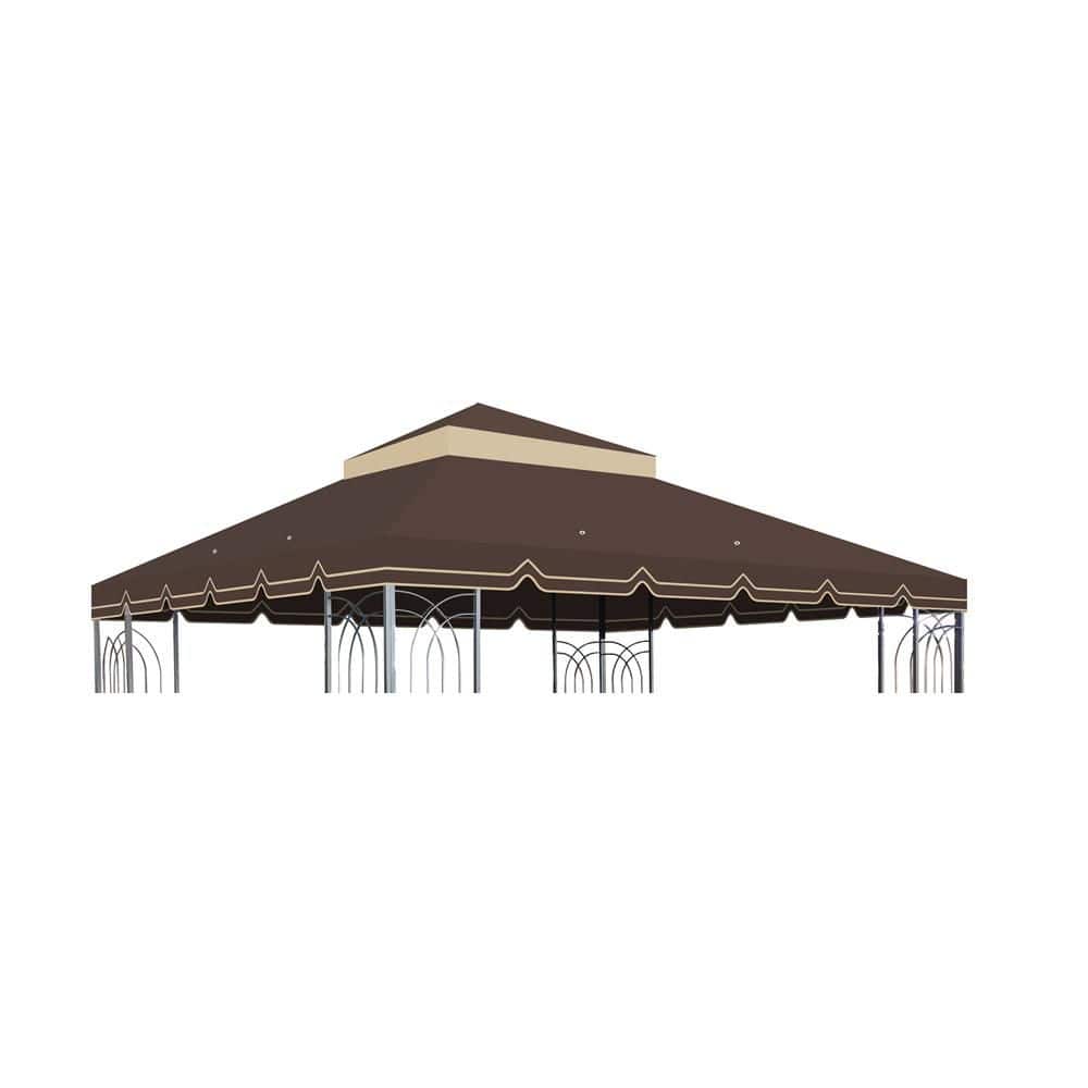 Replacement Canopy Cover Only, 10 x 10 ft. Patio Double Tiered Gazebo ...