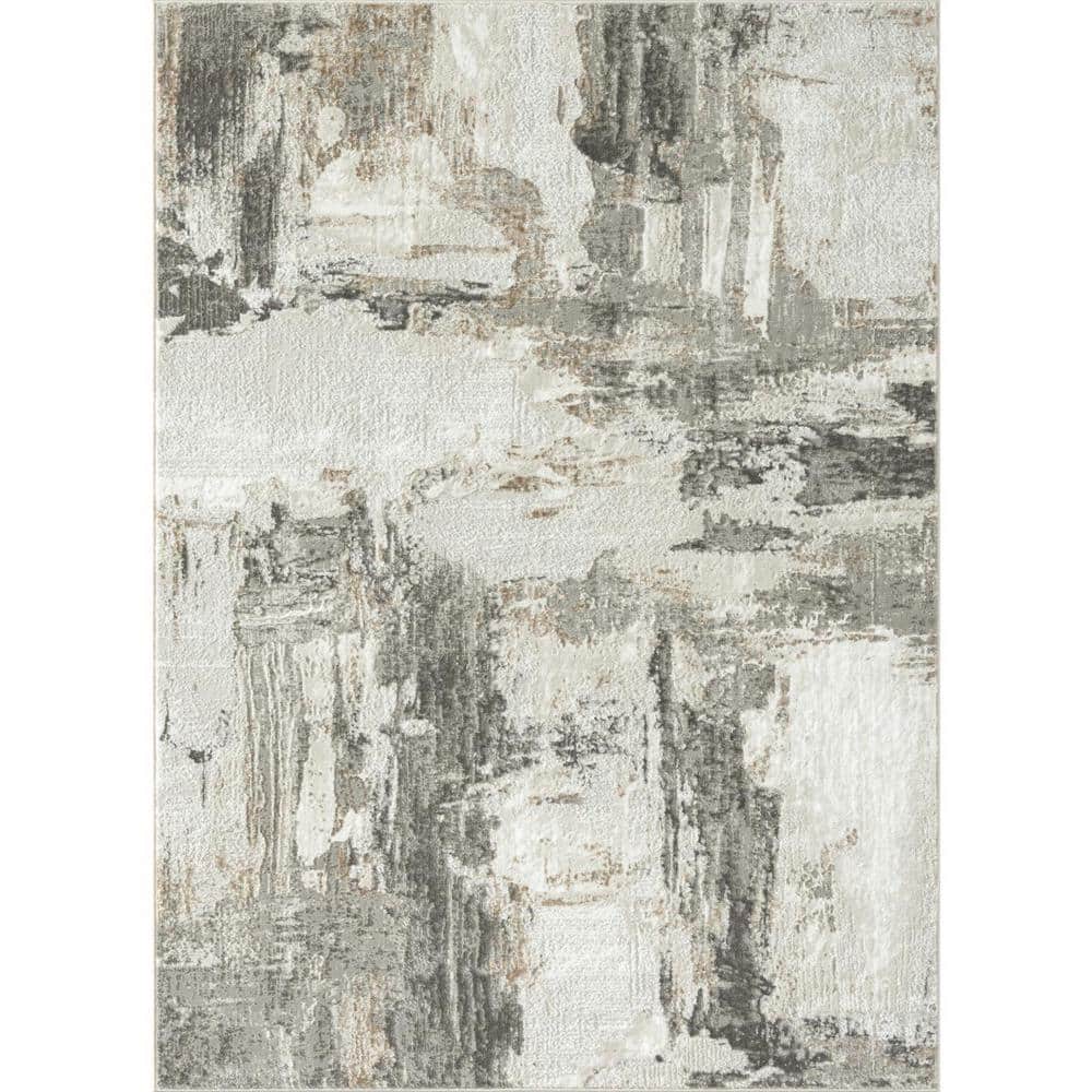 LUXE WEAVERS Camelia Collection Distressed Abstract Beige 9x12 ...