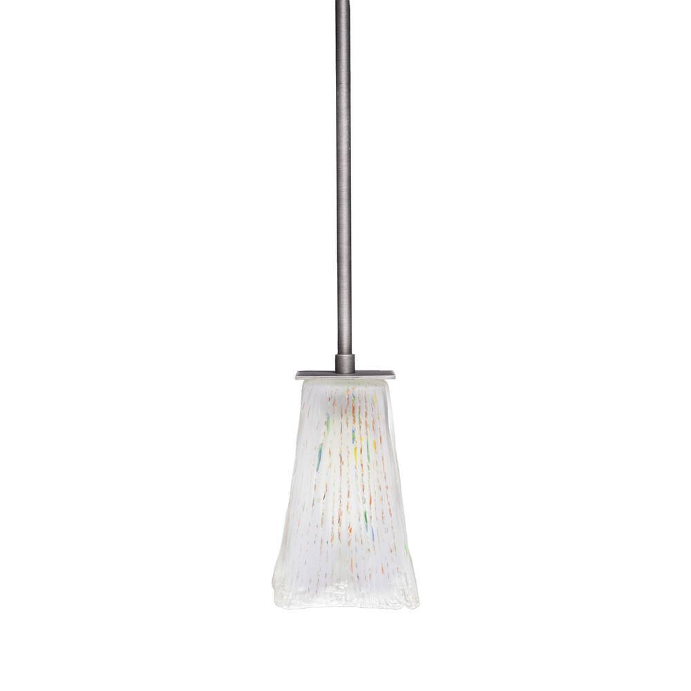 Aspen 100 W 1-Light Graphite Standard Mini Pendant Light with Glass ...
