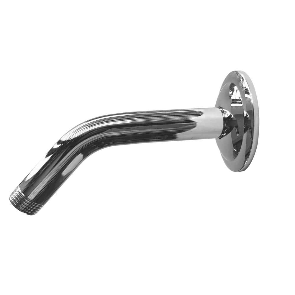 Satico 1/2 NPT x 4.8 in. Round Wall Mount Shower Arm with Sure Grip ...