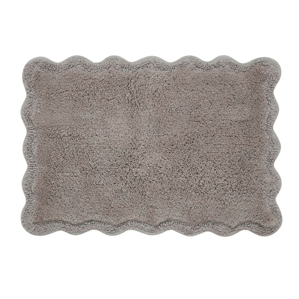 VCNY Home Scallop Taupe Cotton Bath Rug, 17 in. x 24 in. 1SP-RUG-1724 ...