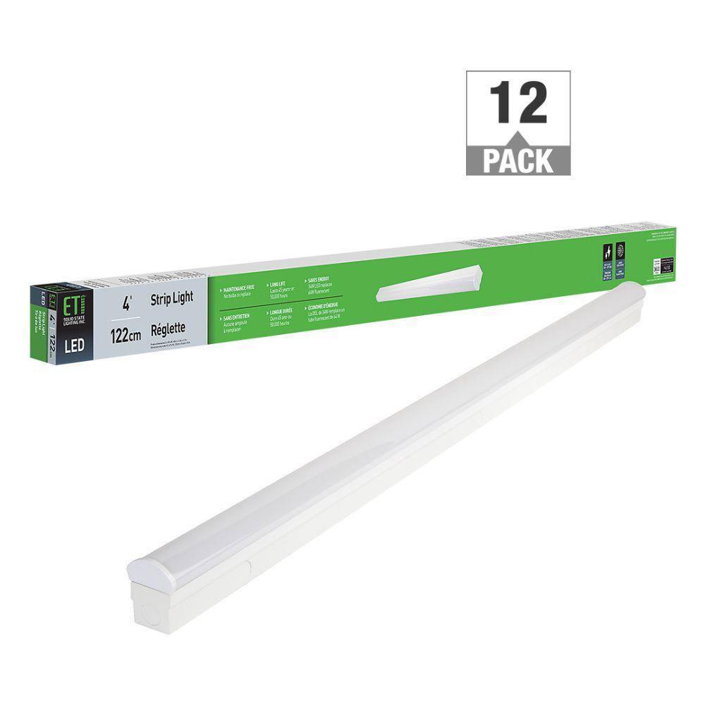 ETi 4 ft. 64-Watt Equivalent Integrated LED White Strip Light Fixture ...
