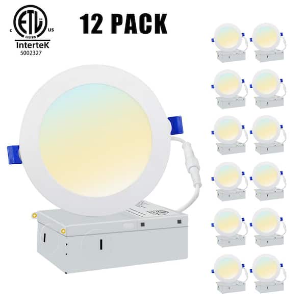 WYZM 5/6 in LED Recessed Ceiling Light Adjustable CCT Canless Dimmable ...