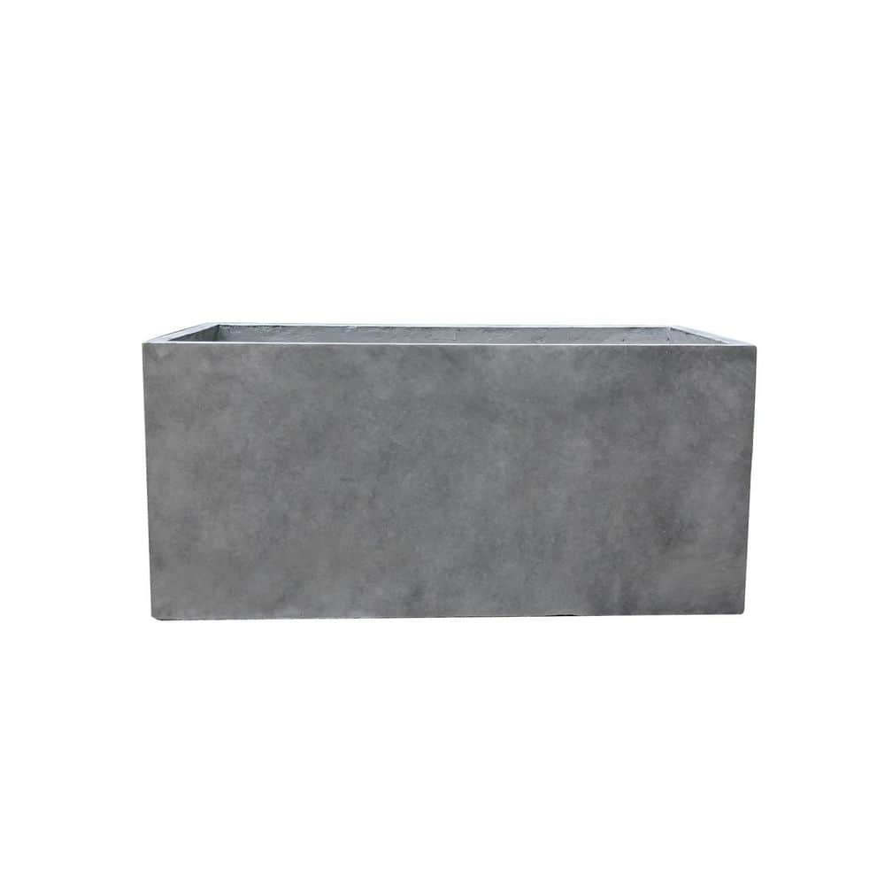 KANTE 23.2"L Natural Concrete Long Rectangular Planter with Drainage ...