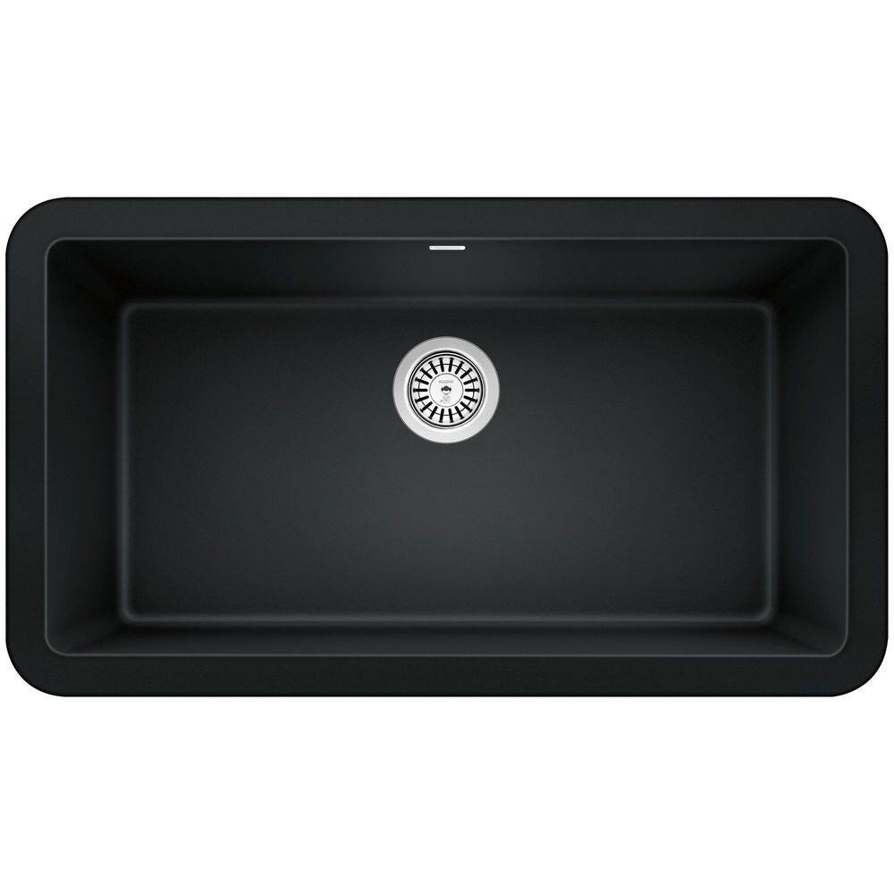 Blanco IKON Black Granite Composite 33 in. Single Bowl Farmhouse Apron ...