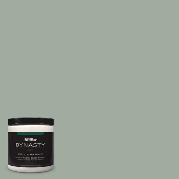 BEHR DYNASTY 8 oz. #PPU11-15 Green Balsam One-Coat Hide Semi-Gloss ...