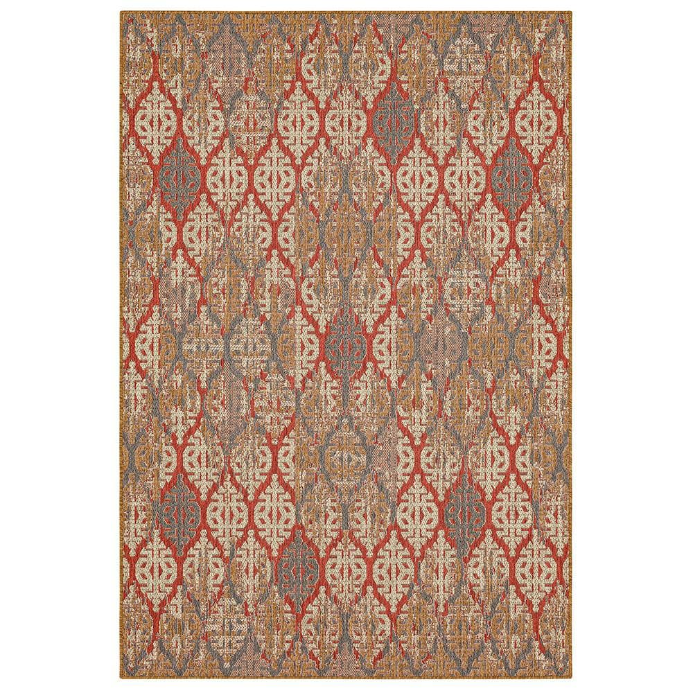 Mohawk Home Marbella Rust 8 ft. x 10 ft. Ikat Indoor/Outdoor Area Rug ...