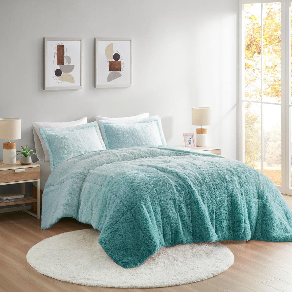 Intelligent Design Ella Aqua Microfiber King/Cal King Comforter Set ...