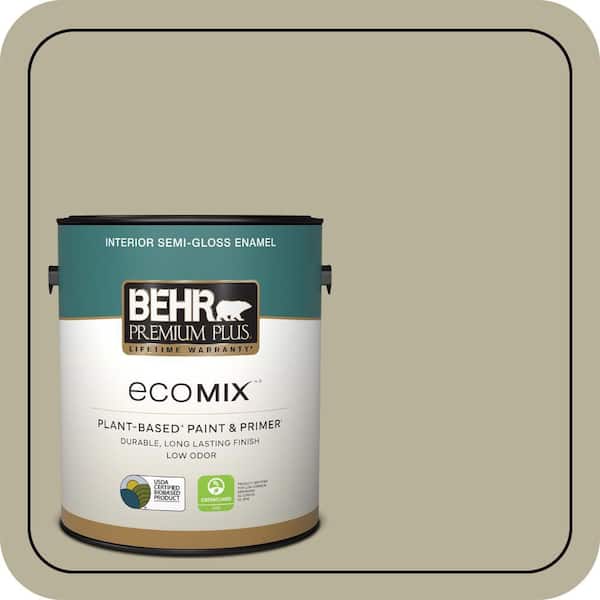 BEHR PREMIUM PLUS 1 gal. #N340-3 Bonsai Pot Semi-Gloss Enamel EcoMix ...