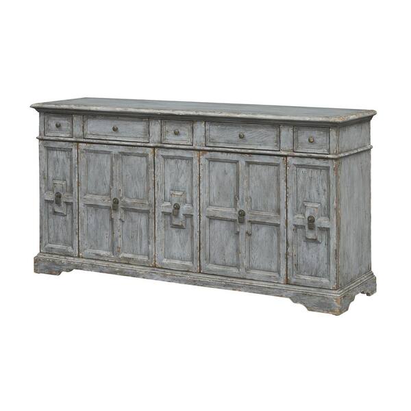 Coast To Coast Accents Distressed Blue Grey Ash Wood 73 in. Sideboard ...