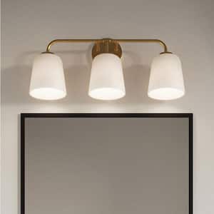 Progress Lighting Rembert 22 in. 3-Light Brushed Gold Contemporary ...