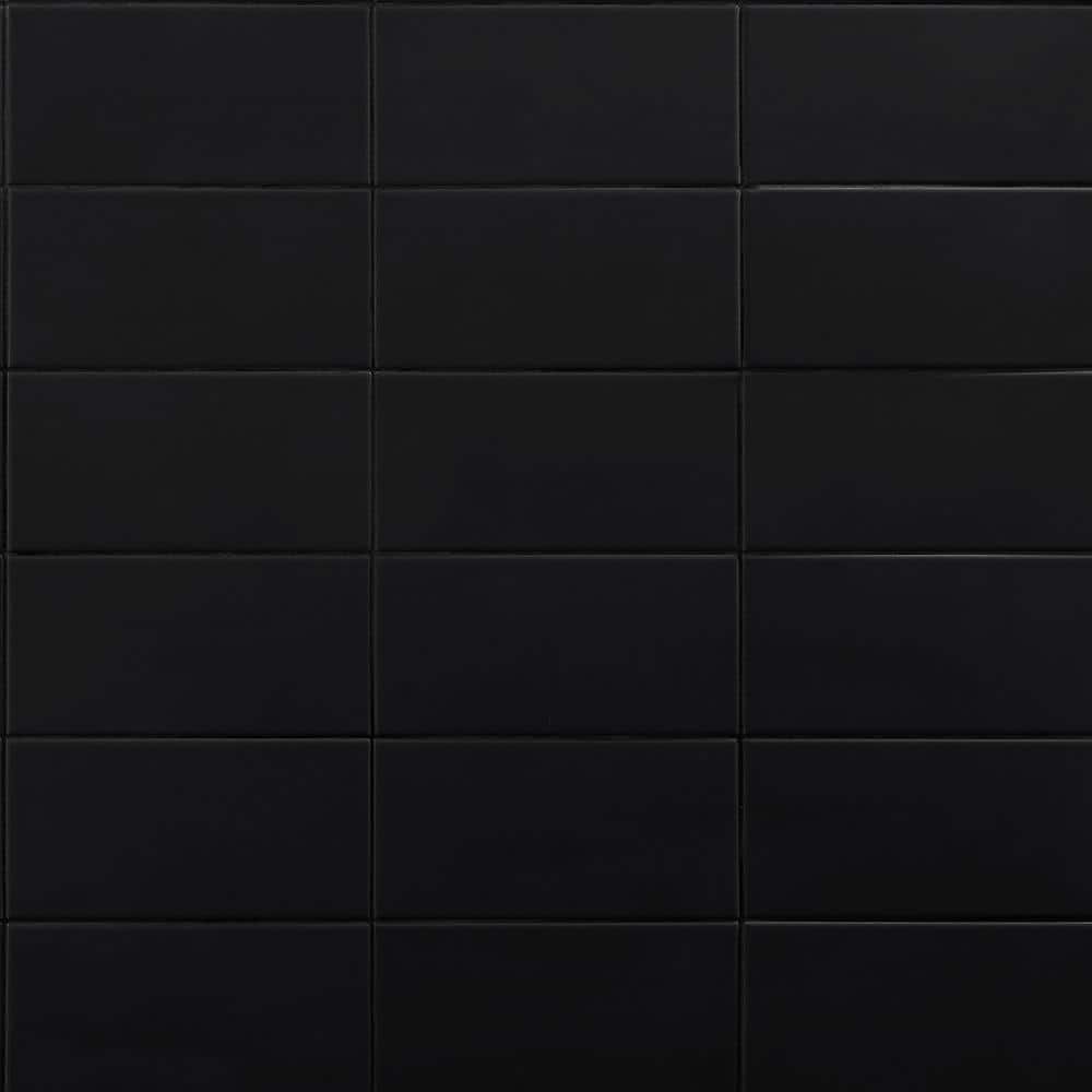 Ivy Hill Tile Tori Black 8 in. x 0.31 in. Matte Ceramic Tile Sample ...