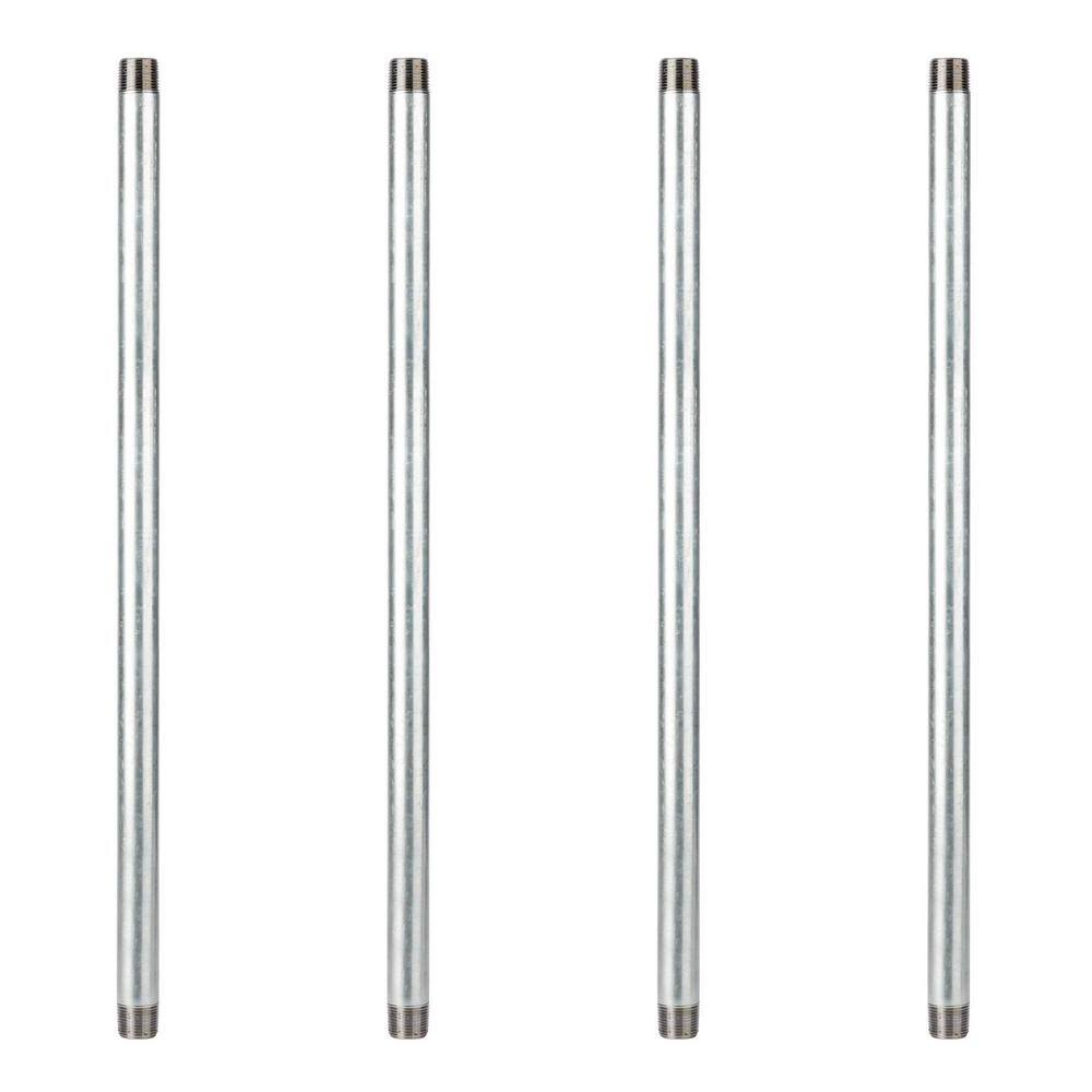 PIPE DECOR 3/4 in. x 2 ft. Galvanized Steel Pipe (4-Pack) PDG P34X24-4 ...