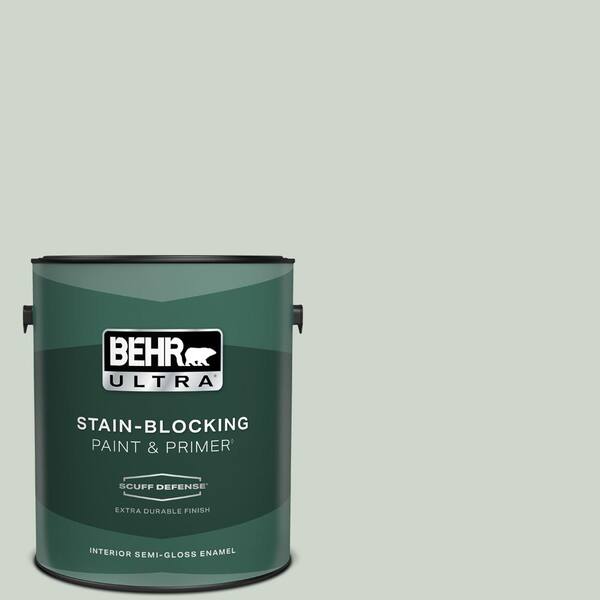 BEHR ULTRA 1 gal. #ICC-48 Aspen Mist Extra Durable Semi-Gloss Enamel ...