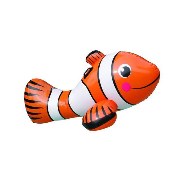 Blue Wave Clown Fish 67 in. Inflatable Ride-On Pool Toy NT2690