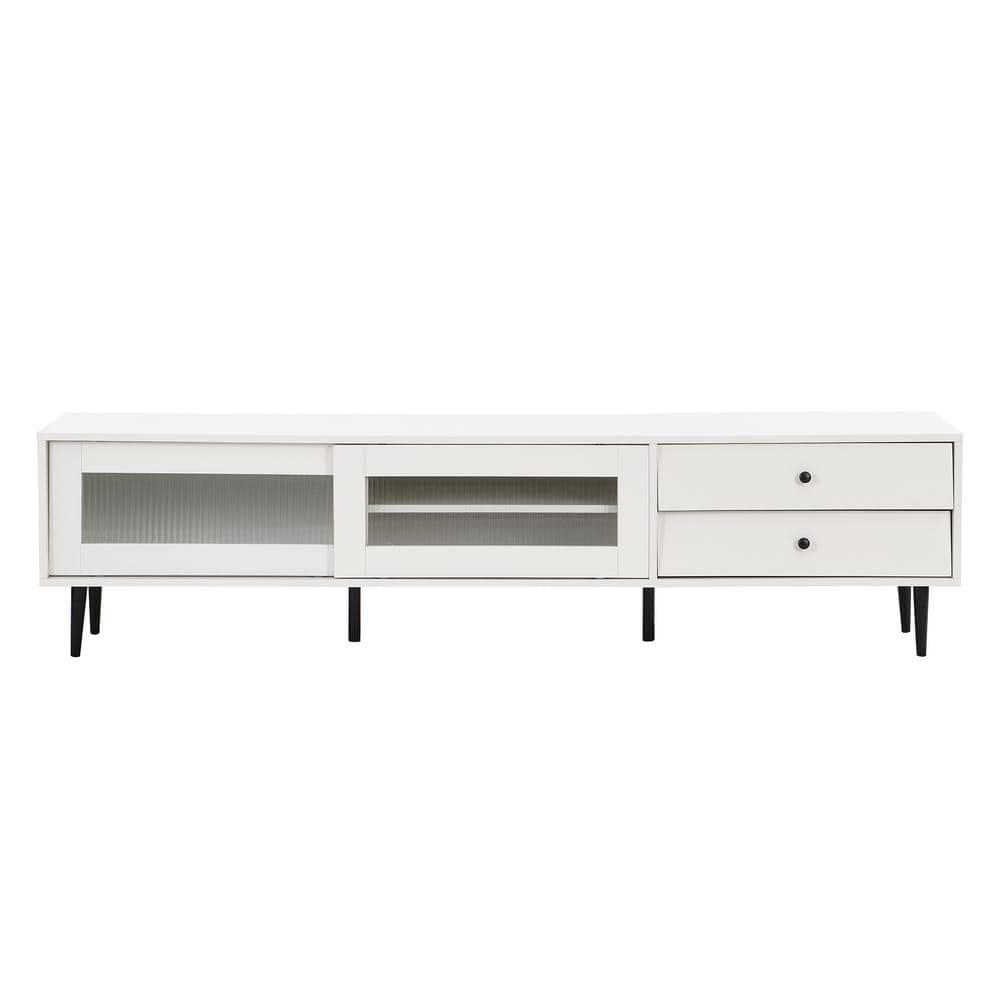 Polibi White Elegant TV Stand, Media Console Fits TV's up to 75 in ...