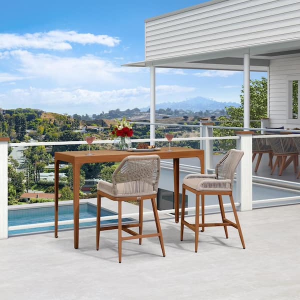 PURPLE LEAF Modern Aluminum Rectangle Counter Height Top Table and ...