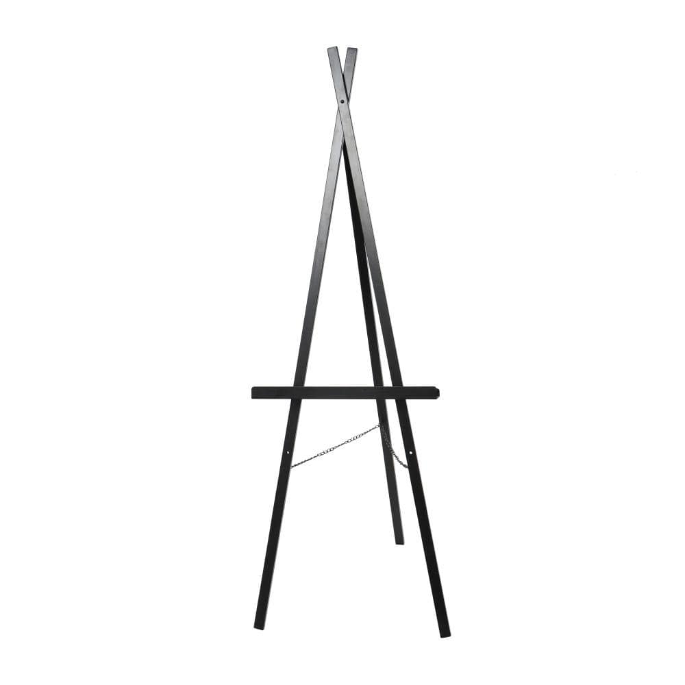 Litton Lane 56 in. Black Metal Tall Adjustable Minimalistic Tabletop ...