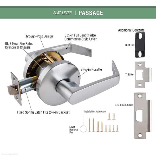 Grade 2 Passage Locks 4-Pack Grade 2 Commercial Door Locks - UL 3-Hour ...
