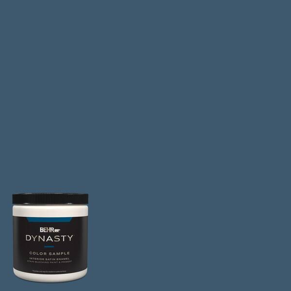 BEHR DYNASTY 8 oz. #BXC-24 Atlantic Tide Satin Enamel Stain-Blocking ...