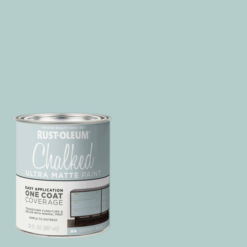 Rust-Oleum 30 oz. Chalked Serenity Blue Ultra Matte Interior Paint (2 ...