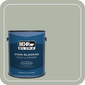 BEHR ULTRA 1 gal. #ICC-56 Green Tea Extra Durable Semi-Gloss Enamel ...