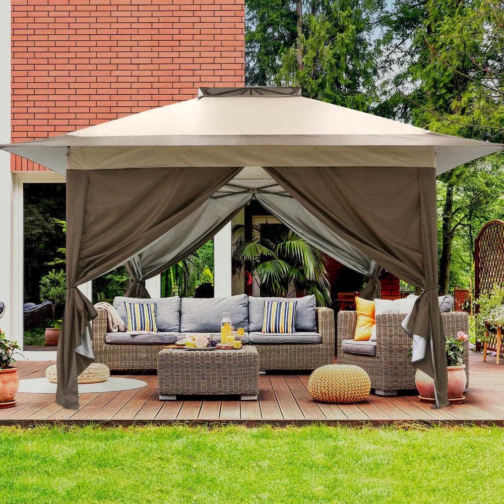 EAGLE PEAK 13 ft. x 13 ft. Outdoor Patio Pop-Up Instant Canopy Tent ...