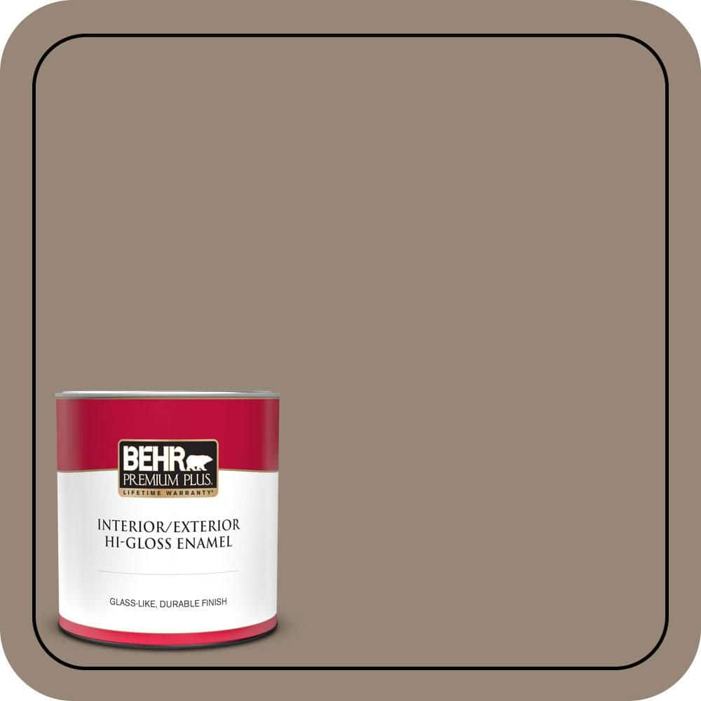 BEHR PREMIUM PLUS 1 qt. #PPU5-06A Light Truffle Hi-Gloss Enamel ...