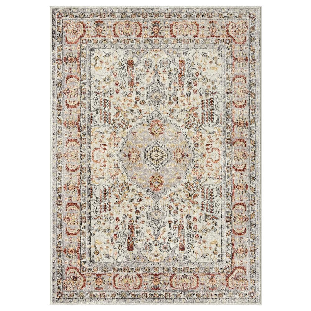 LUXE WEAVERS Bohemian Ivory 8 ft. x 10 ft. Oriental Polypropylene Area ...