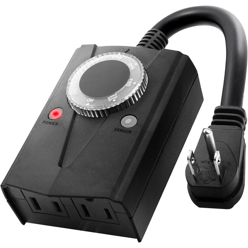 Vrbgify Light Sensor Timer Waterproof and Mechanical Plug in Timer ...