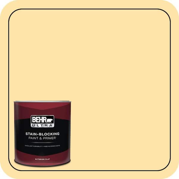 BEHR ULTRA 1 qt. #P270-3 Sunflower Seed Flat Exterior Paint & Primer ...