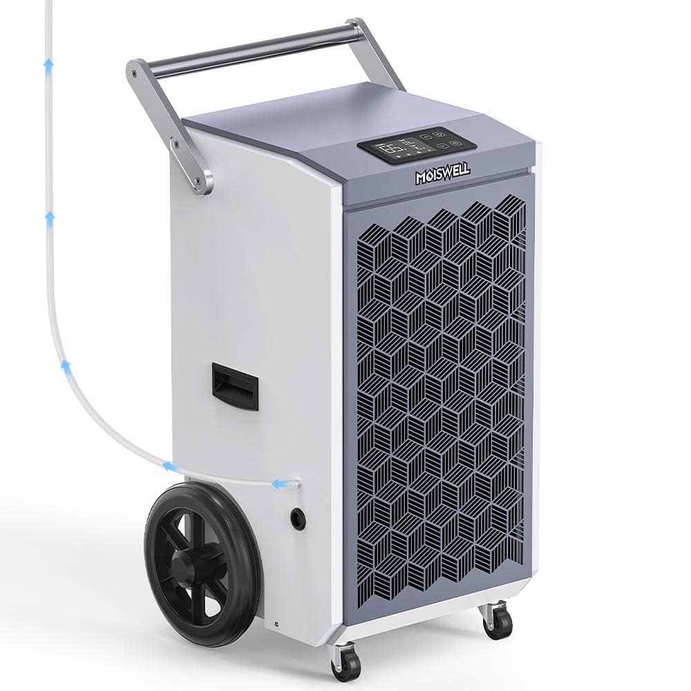 Moiswell 260 pt. 8,500 sq. ft. Bucketless Commercial Dehumidifier with ...