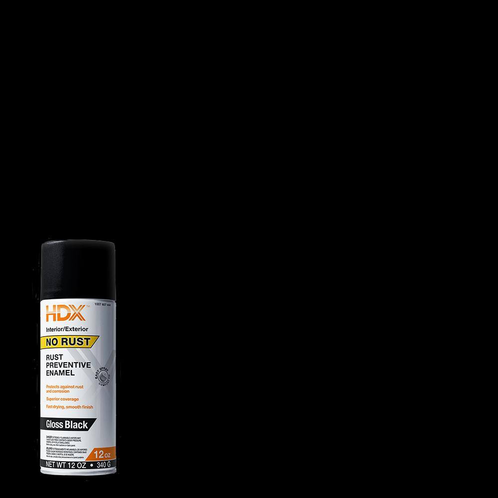 HDX 12 oz. No Rust Gloss Black Spray Paint AH79905US