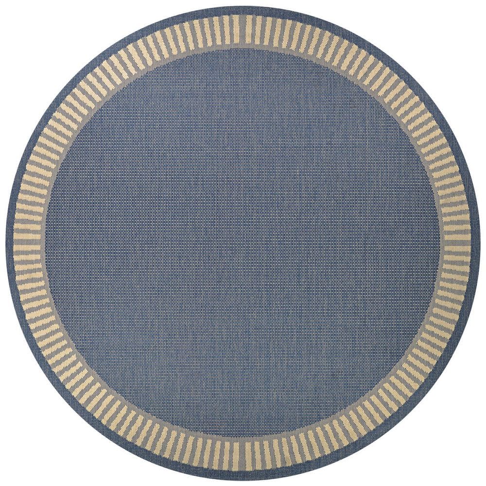 Reviews for Couristan Recife Wicker Stitch Ivory-Blue 8 ft. x 8 ft ...