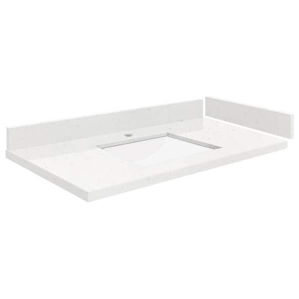Transolid Silestone 31.5 in. W x 22.25 in. D Quartz White Rectangular ...