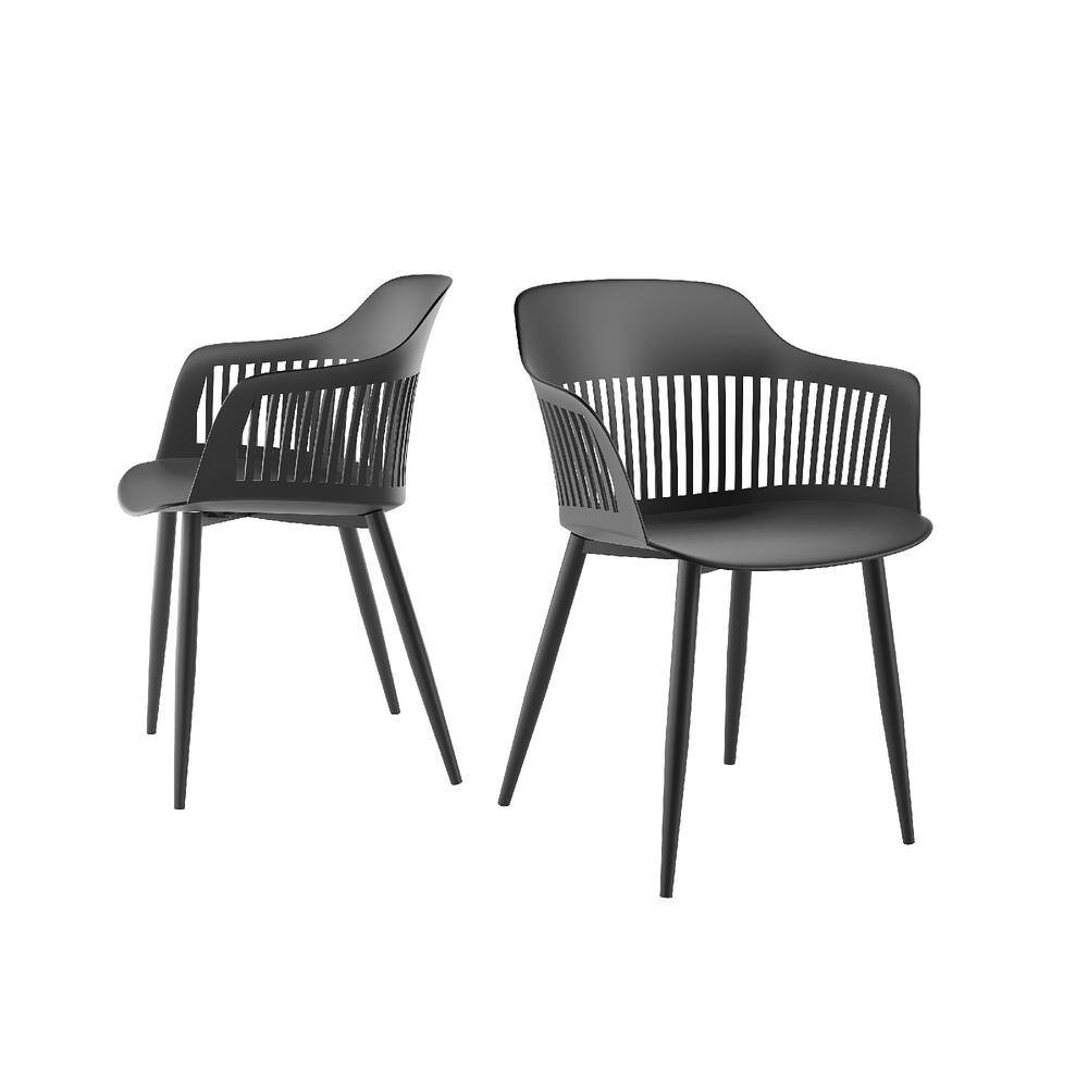 Jamesdar Blake Chair, Set of 2, Black JCHA564-2BKBK - The Home Depot