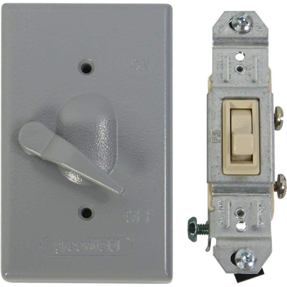 Greenfield Weatherproof Electrical Box Lever Switch Cover with Single ...