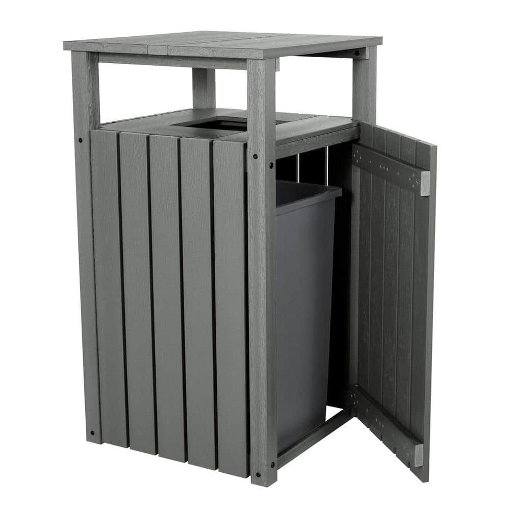 Highwood Commercial 40 Gal. Open Trash Can with Hood CM-TR01HA-CGE ...