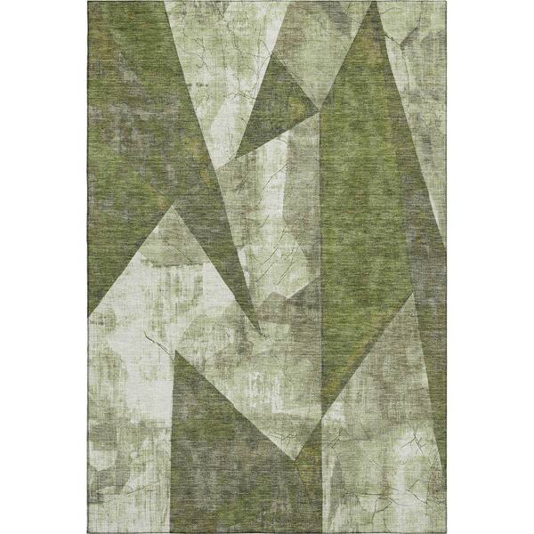 Addison Rugs Mayfield Premium Machine Washable Abstract AMF1838 Green 9 ...