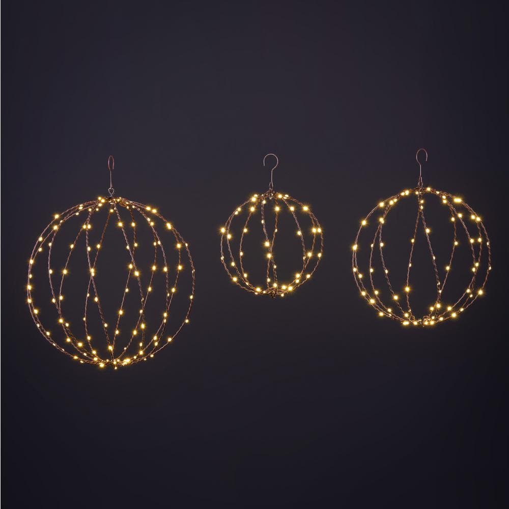 Lightshare 12 IN+16IN+20IN 248LED Light Ball Path Lights White Sphere ...