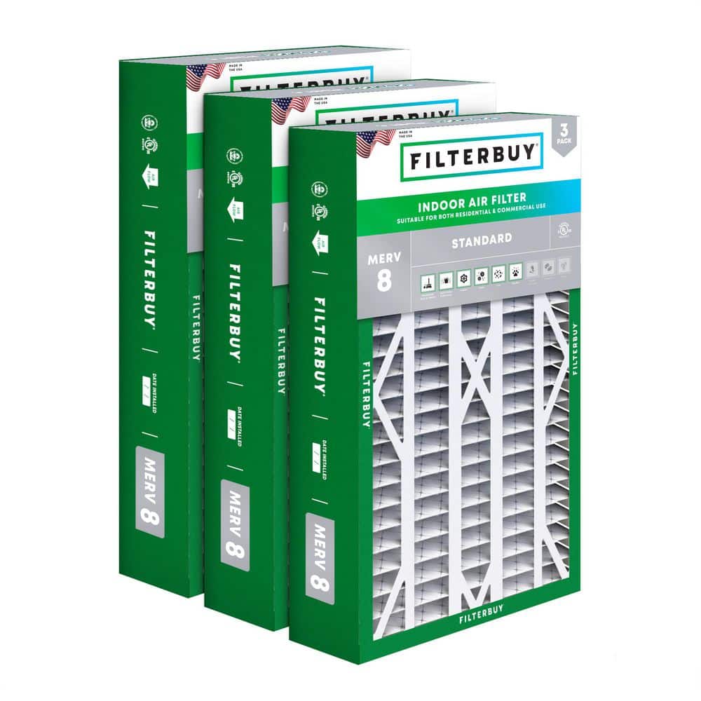 Filterbuy 16 in. x 28 in. x 6 in. MERV 8 (FPR 5) Dust Defense Pleated ...