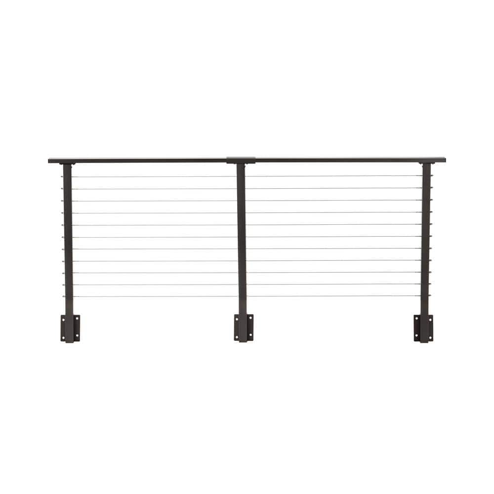 CityPost 12 ft. Deck Cable Railing, 36 in. Face Mount in Bronze CP-12 ...