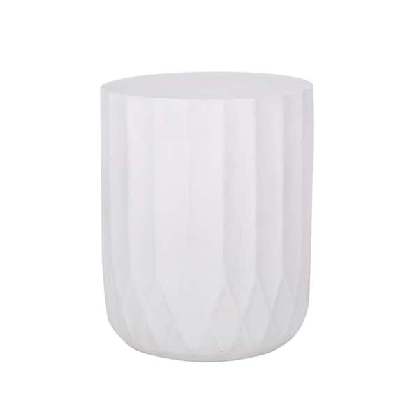 Magnesium Oxide Antique White Cylindrical Stone Outdoor Patio Side ...