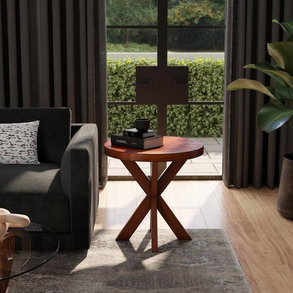 Butler Specialty Company Pendleton 26 in. W Medium Brown Round Wood End ...