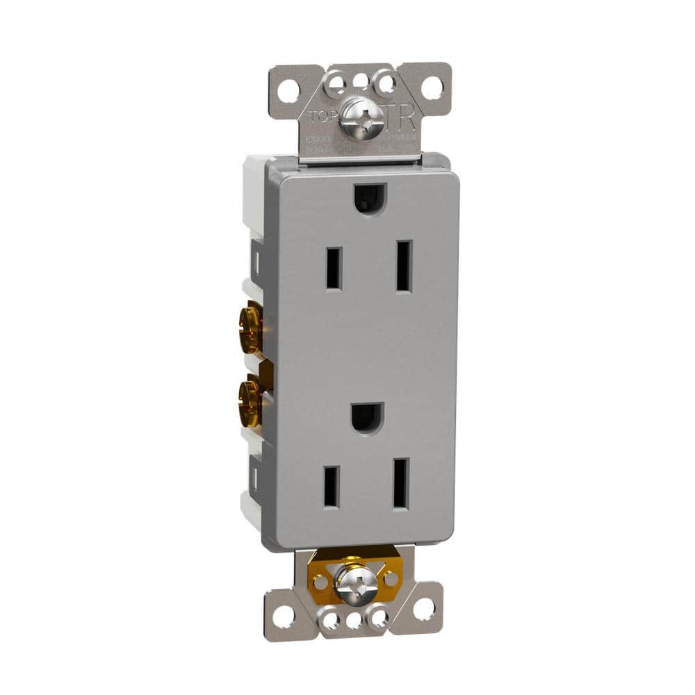Square D X Series 15 Amp 125-Volt Tamper Resistant Indoor Duplex Outlet ...