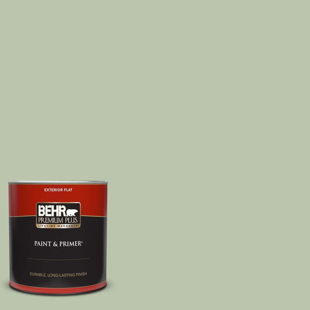 BEHR PREMIUM PLUS 1 qt. #PPU11-10 Whitewater Bay Flat Exterior Paint ...