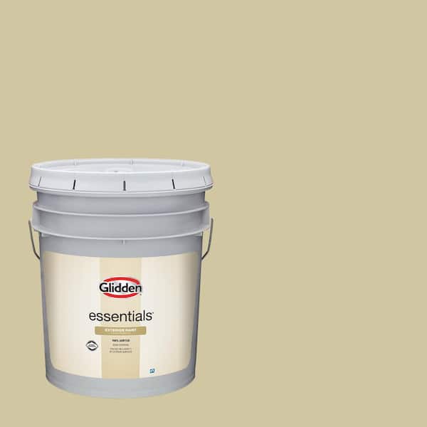 Glidden Essentials 5 gal. PPG1111-3 Safari Satin Exterior Paint PPG1111 ...