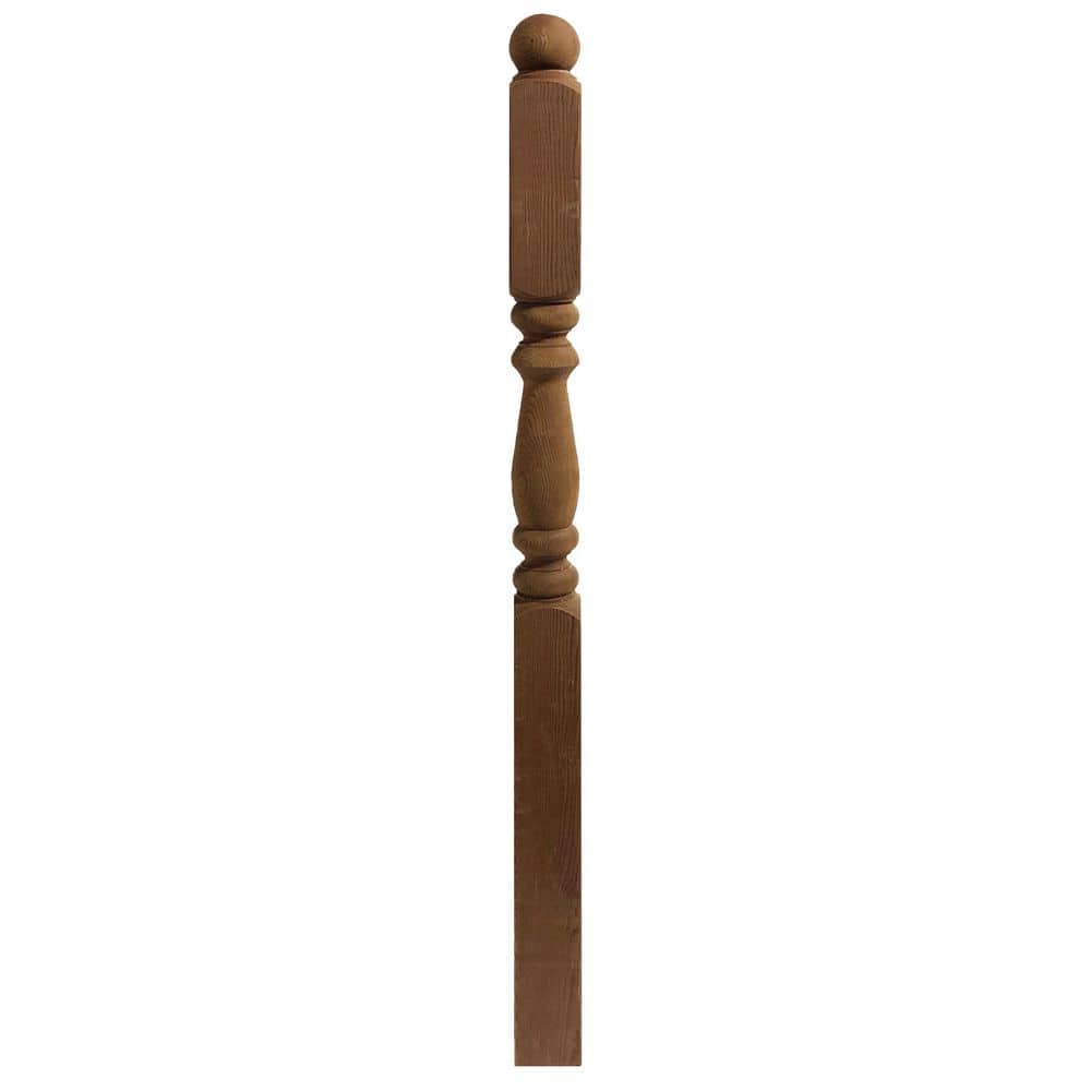 NUVO IRON 4 in. L x 4 in. W x 4.5 ft. H Newel Red Pine Pressure Treated ...