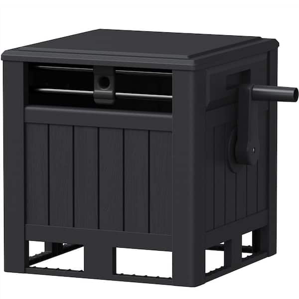 Tozey Outdoor Garden Resin 160 ft. Slide Trak Hideaway Hose Reel Black ...